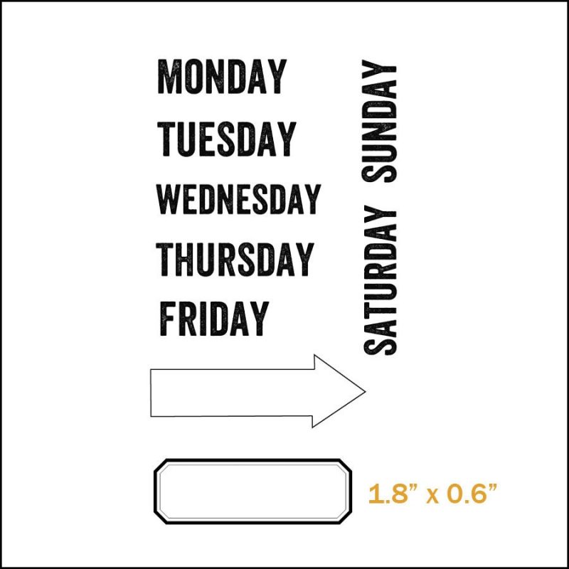 Days of the week stamp set – Malaysia Scrapbook and Art Products ...
