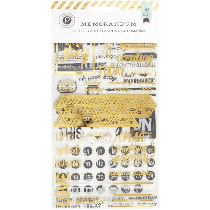 Memorandum Sticker Booklet 3 Sheets – Gold Foil, White and Black ...